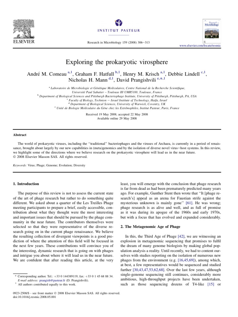 Prangishvili, Prokaryotic Virosphere | PDF | Bacteriophage | Virus
