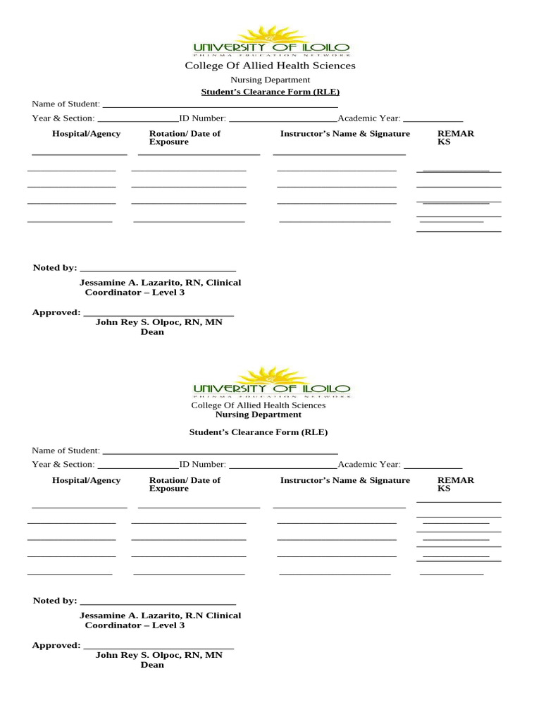 Level 3 Rle Clearance | PDF