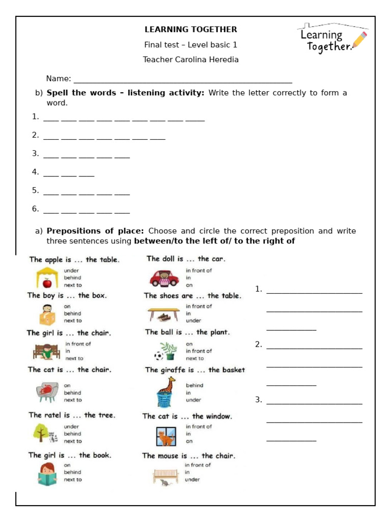 Basic English Test: Listening & Grammar | PDF | Linguistic Typology ...