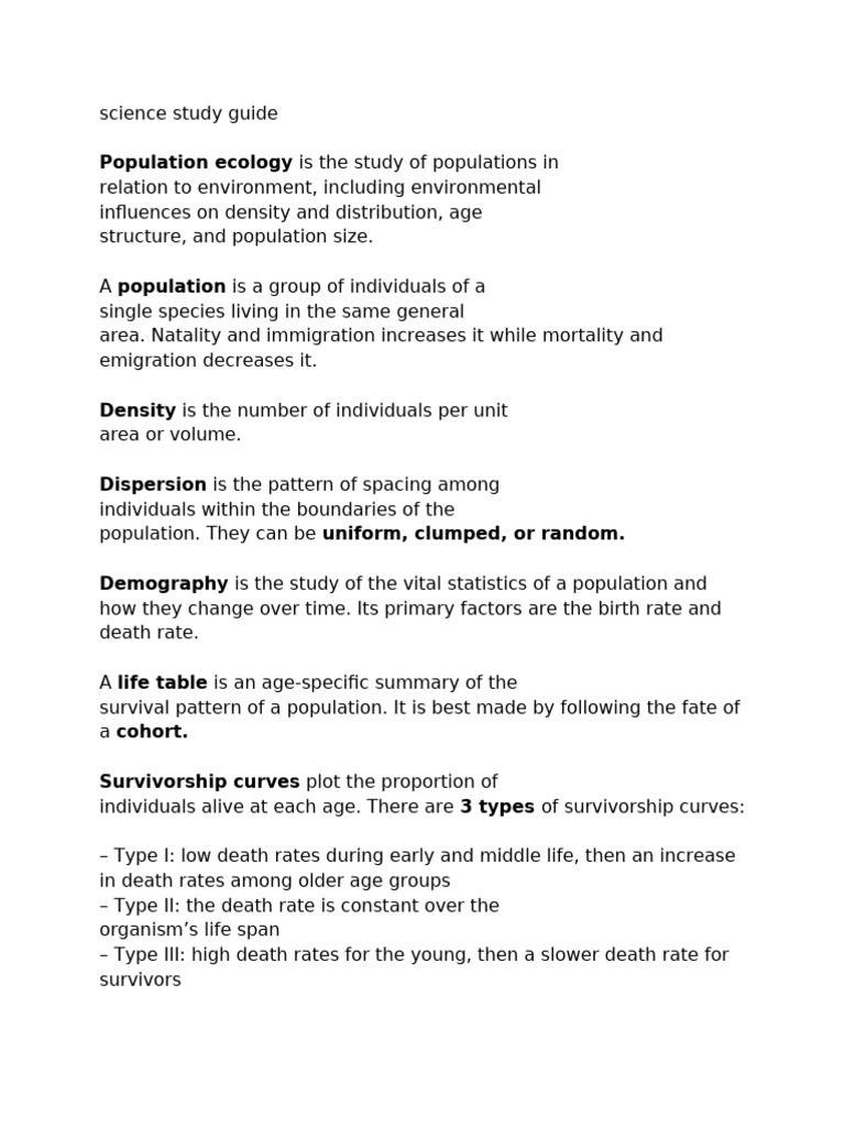 population study guide | PDF