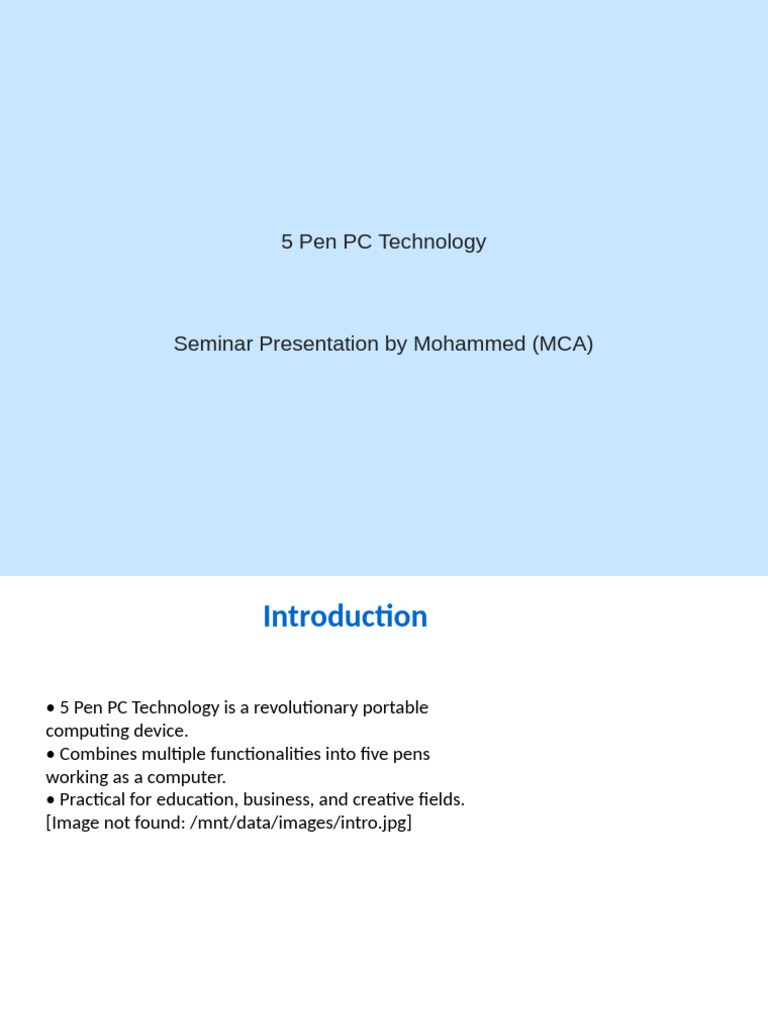 Portable 5 Pen PC for Innovators | PDF