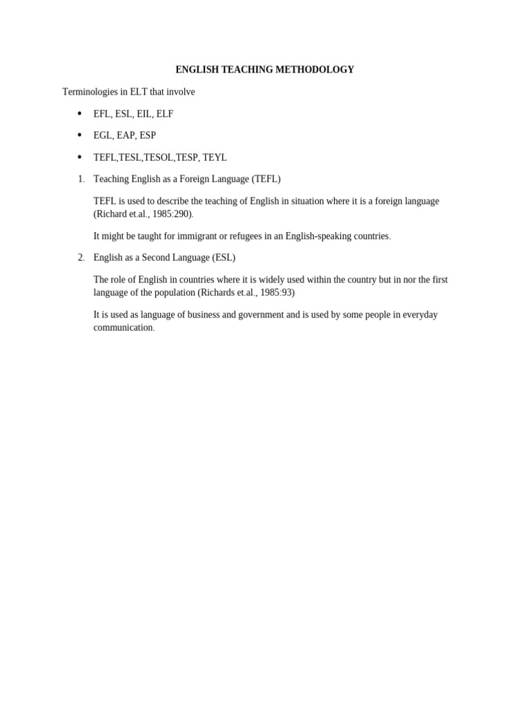 English Teaching Methodology | PDF