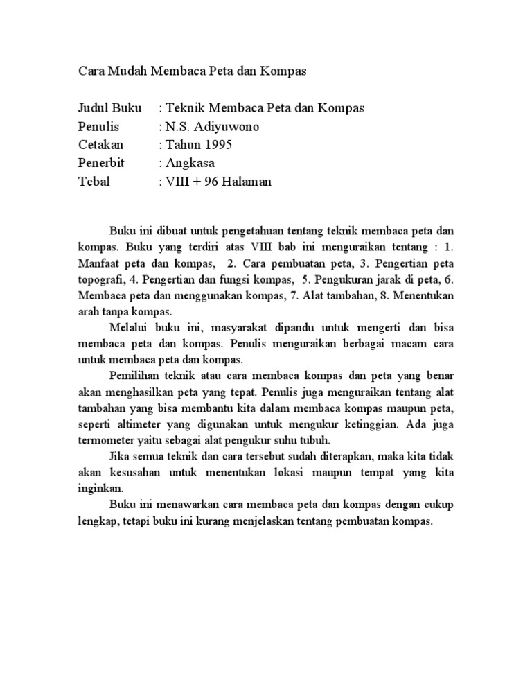 Cara Mudah Membaca Peta Dan Kompas | PDF