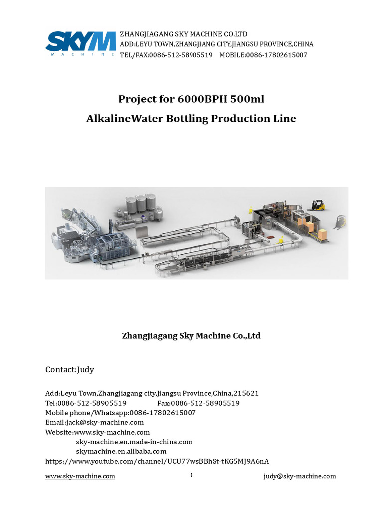 6000BPH 500ml Alkaline Water Auto Blow Molding Machine To Package Machine | PDF | Water | Valve