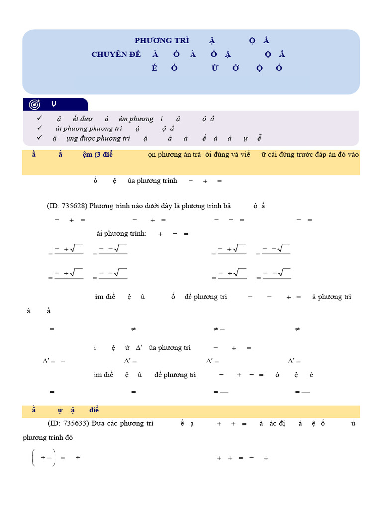 De Phuong Trinh Bac Hai | PDF