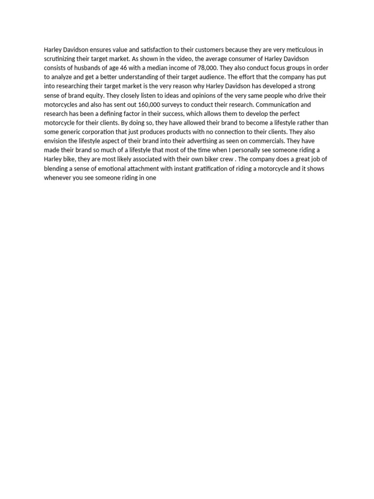 Harley Davidson's Target Market Insights | PDF