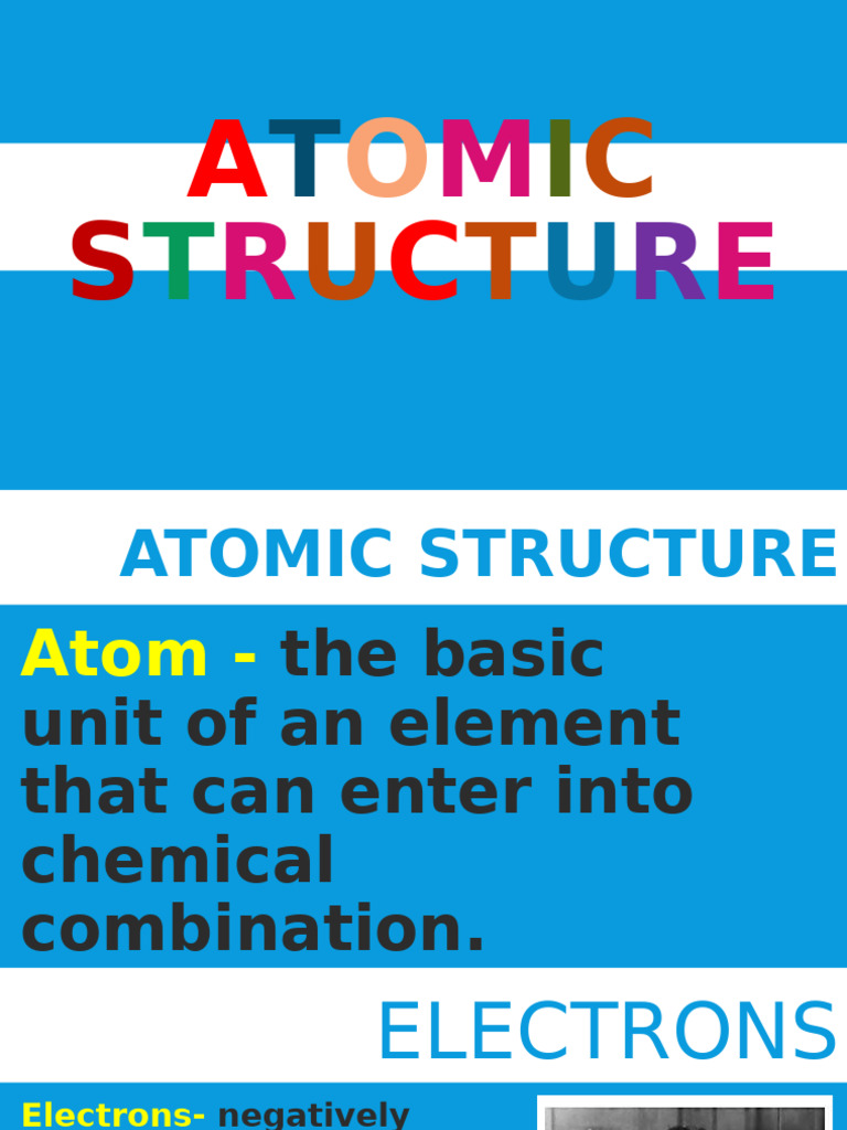 4 - Atomic Structure, Atomic Mass, Number | PDF | Atoms | Atomic Nucleus