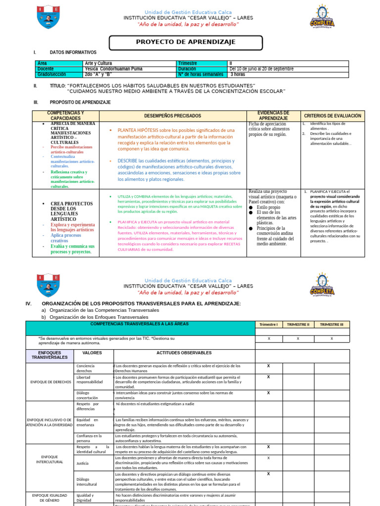 III UNIDAD Art ABP 2do | PDF | Enseñando | Imperio Inca