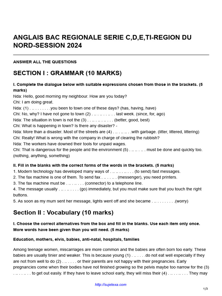 Anglais Bac Regionale Serie Cdeti Region Dunord Session 2024 | PDF | Greenhouse Gas | Greenhouse ...