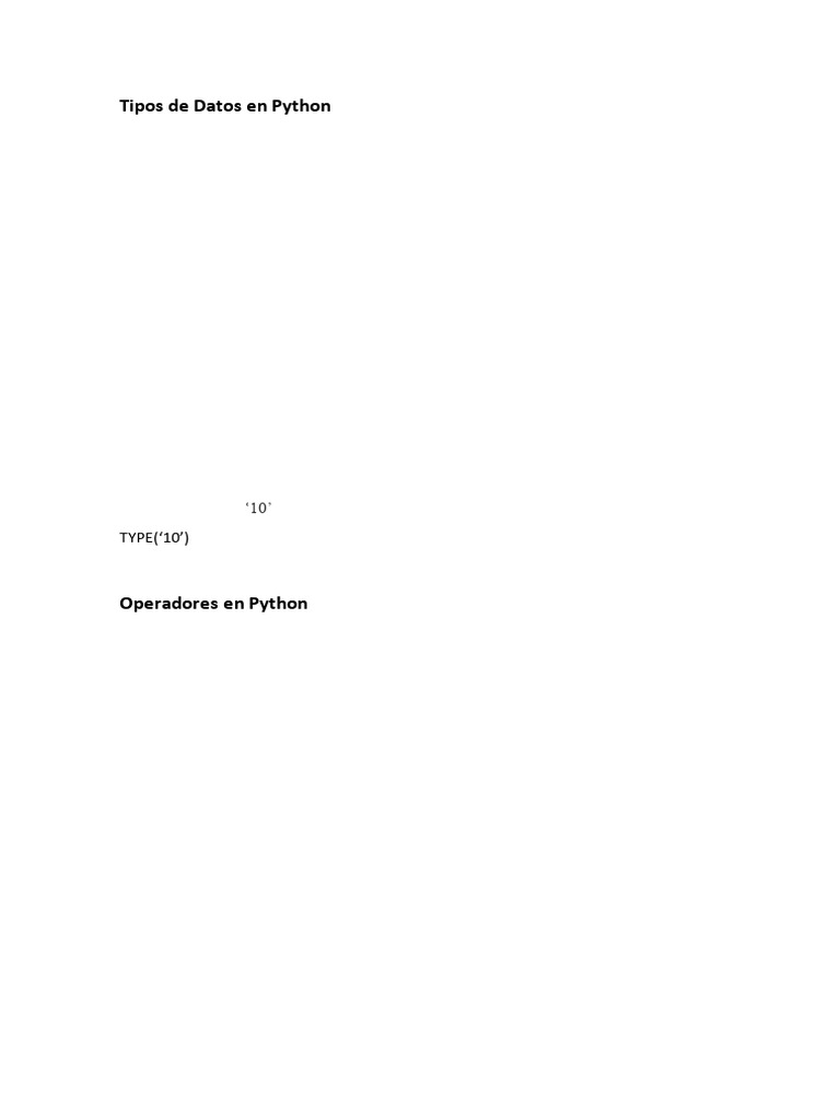 Guía de Tipos de Datos en Python | PDF | Tipo de datos | Python (lenguaje de programación)