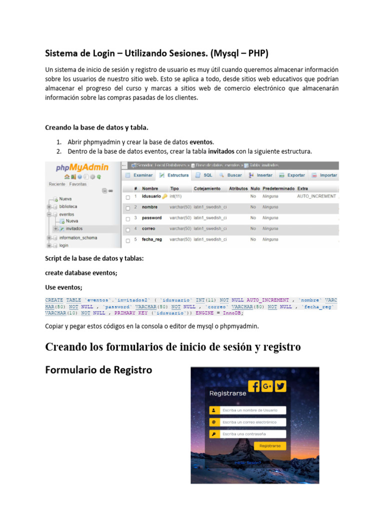 Sesiones PHP | PDF | Mi sql | Red mundial
