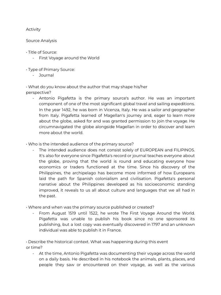 Pigafetta's Voyage: A Global Perspective | PDF