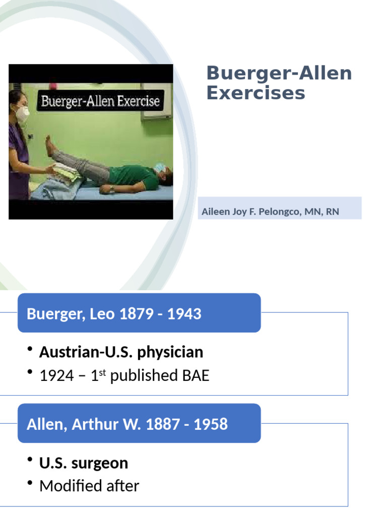 Buerger Allen Exercises | PDF