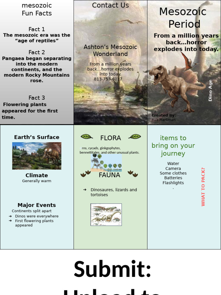 Copy of Geologic Time Brochure (Ava Hartman Mesozoic) 2023 | PDF