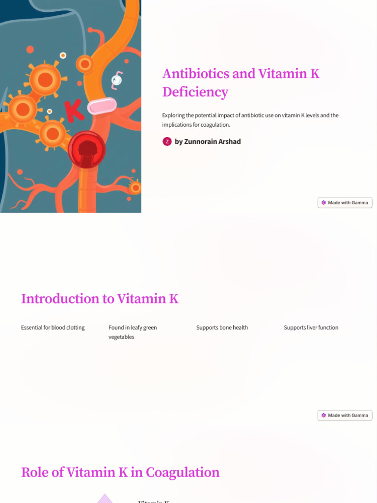 Antibiotics' Impact on Vitamin K Levels | PDF | Coagulation | Vitamin