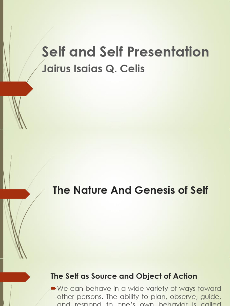 Self Self Presentation | PDF | Identity (Social Science) | Self Esteem