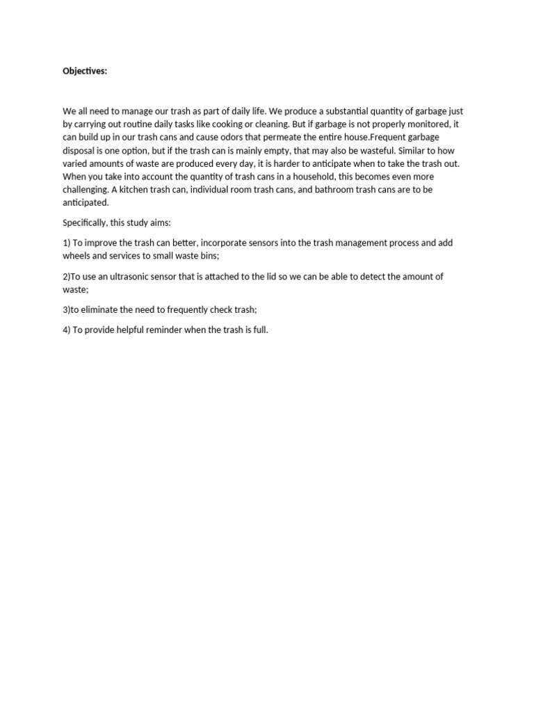 Smart Trash Can Management Solutions | PDF