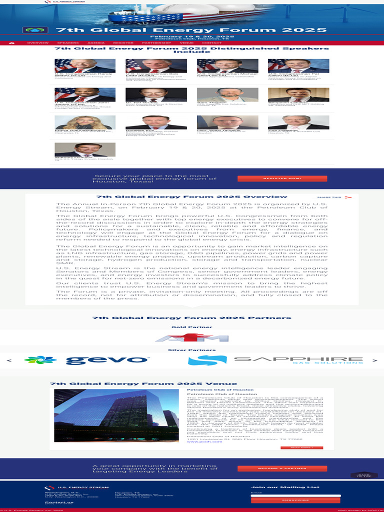 7th Global Energy Forum 2025, CCUS, Hydrogen, LNG, Energy Investment Forum, Energy Transition ...