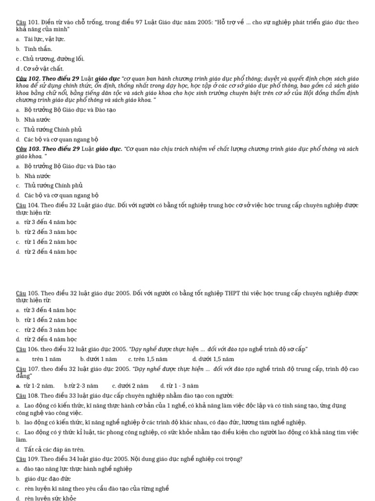 Bo de Mon Kien Thuc Chung Luyen Tap 2 | PDF