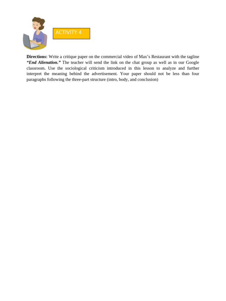 Activity 4 Critique Writing | PDF