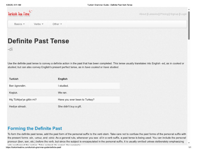 Definite Past | PDF
