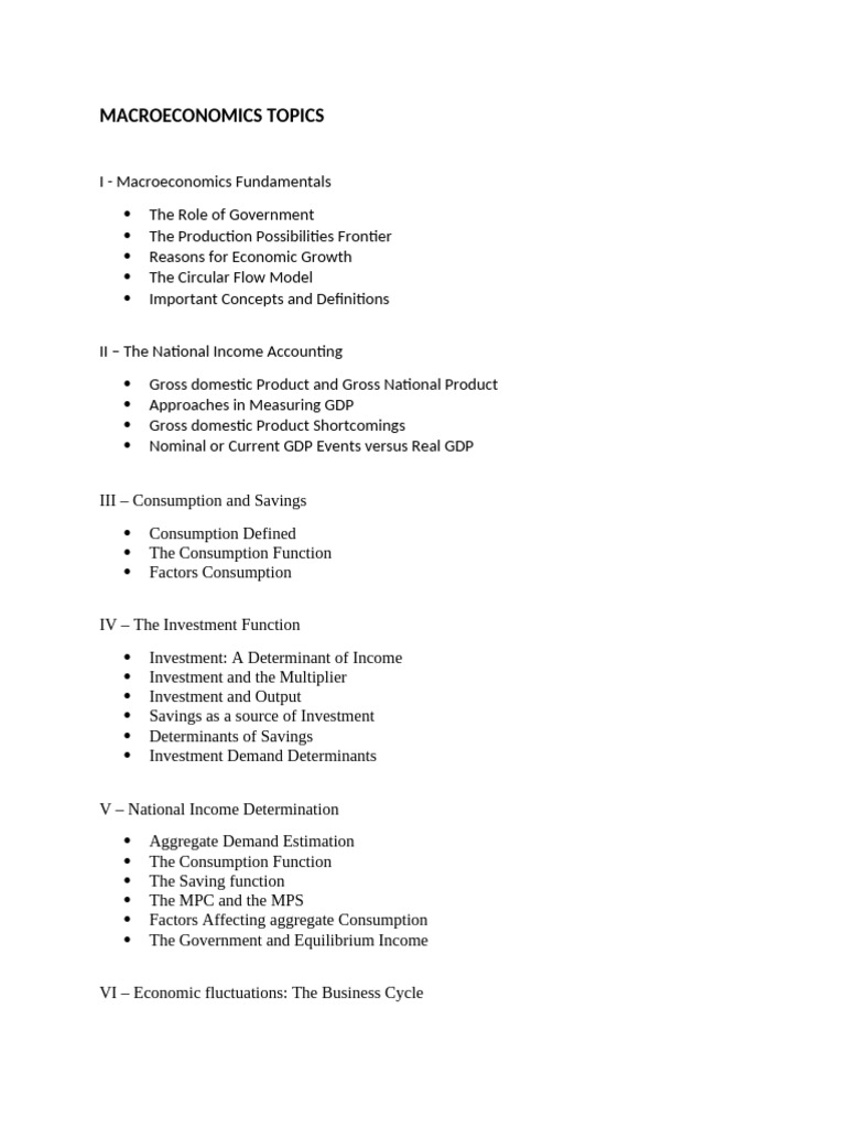 MacroEconomics-Topics | PDF | Inflation | Macroeconomics