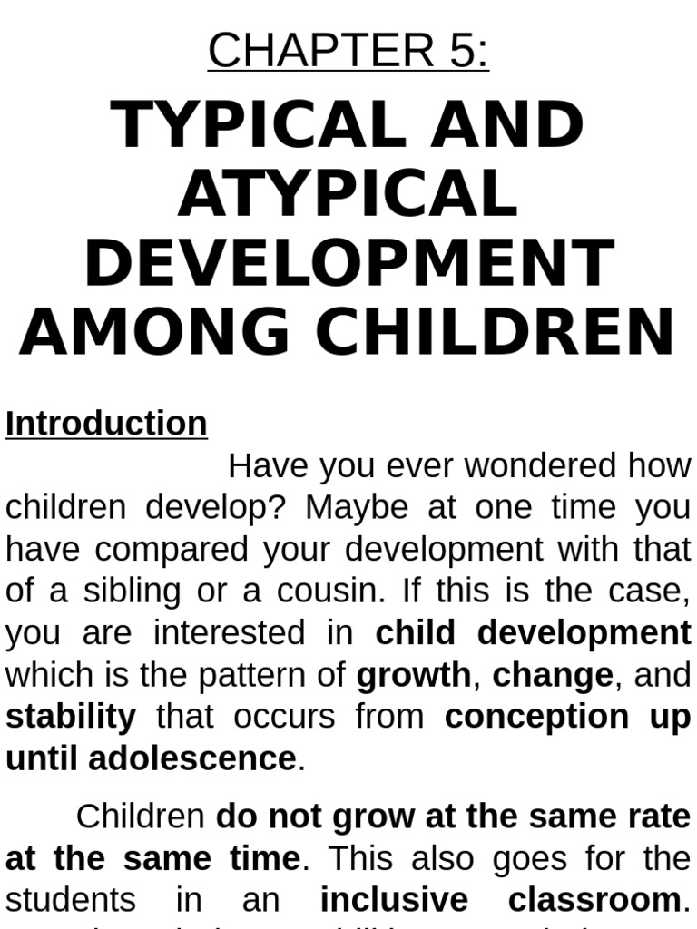 Cpe103 5 Typical and Atypical Development Among Children | PDF | Child ...