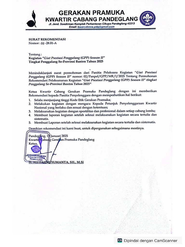 REKOMENDASI KWARCAB PANDEGLANG - GPP SEASON II | PDF
