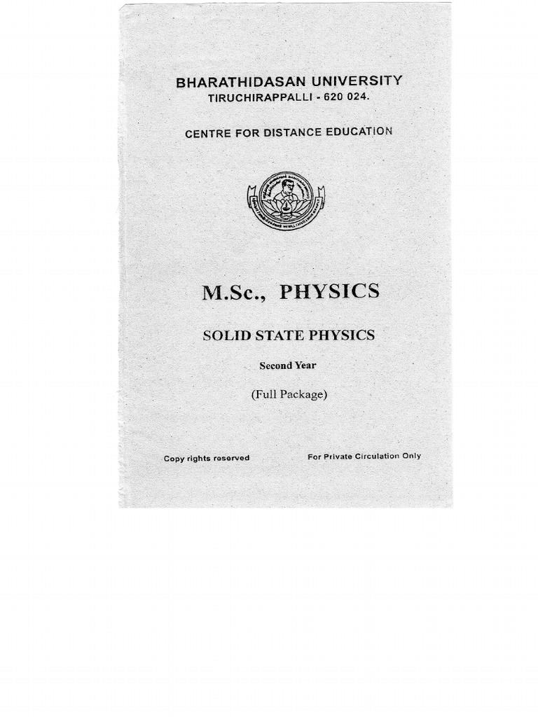 Solid State Physics (Part 1) | PDF | Crystal Structure | Crystallography