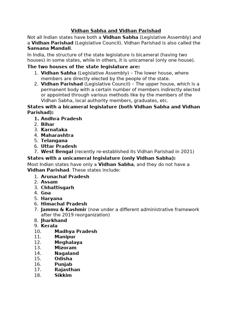 Indian State Legislative Structures | PDF