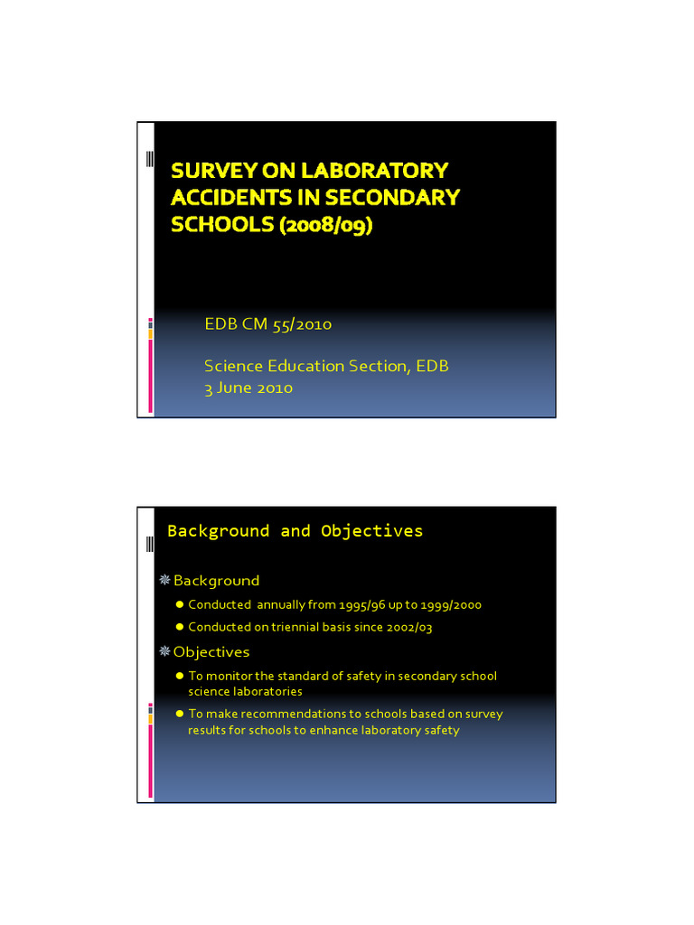 (Presentasi) Survey On Laboratory Accidents in Secondary School | PDF ...