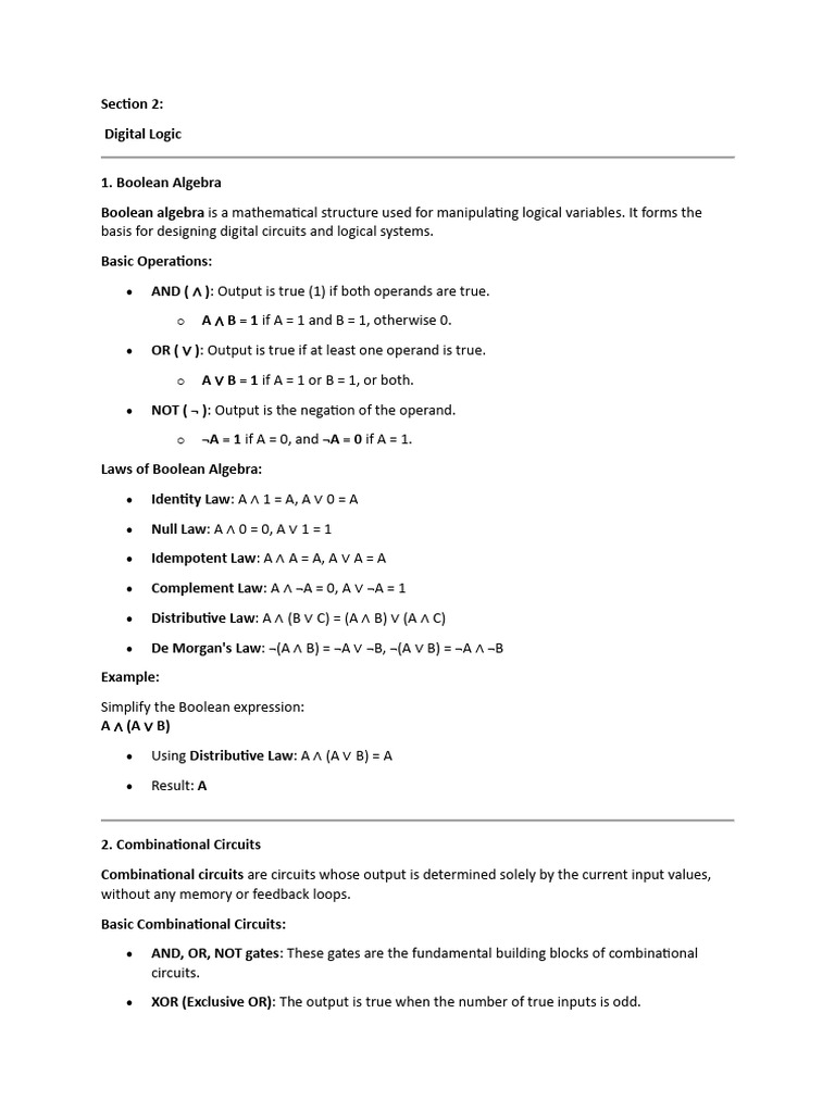 Section 2 | PDF | Logic Gate | Boolean Algebra