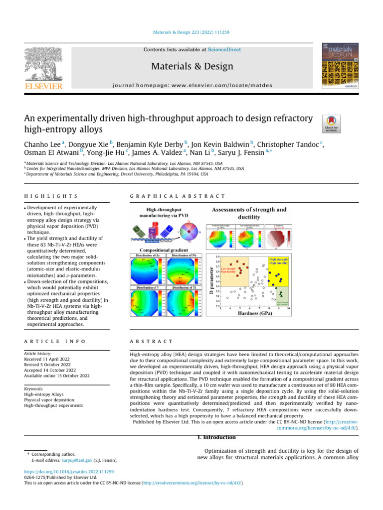 Refractory HEA Sputtering | PDF | Thin Film | Physical Sciences