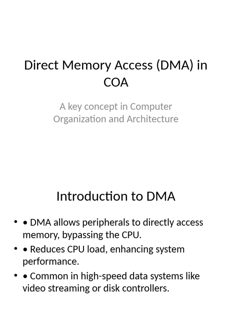 Enhanced DMA in COA v2 | PDF