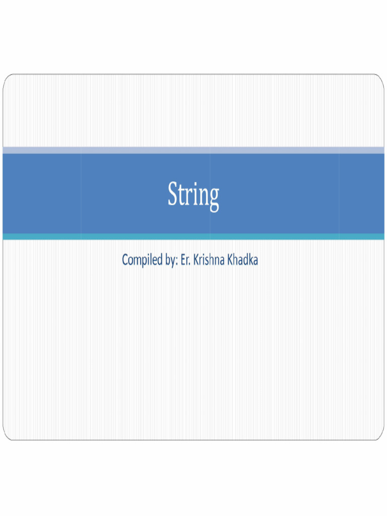 Strings ST Notes | PDF