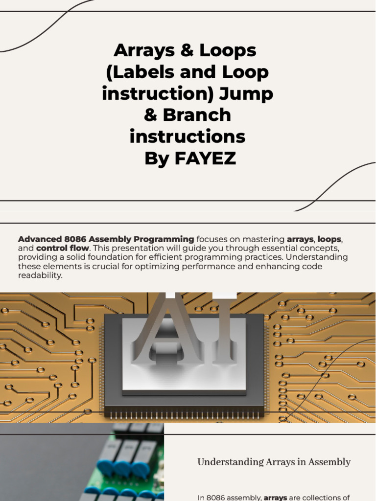 Slidesgo Advanced 8086 Assembly Programming Mastering Arrays Loops and ... Slidesgo Advanced 8086 Assembly Programming Mastering Arrays Loops and ...