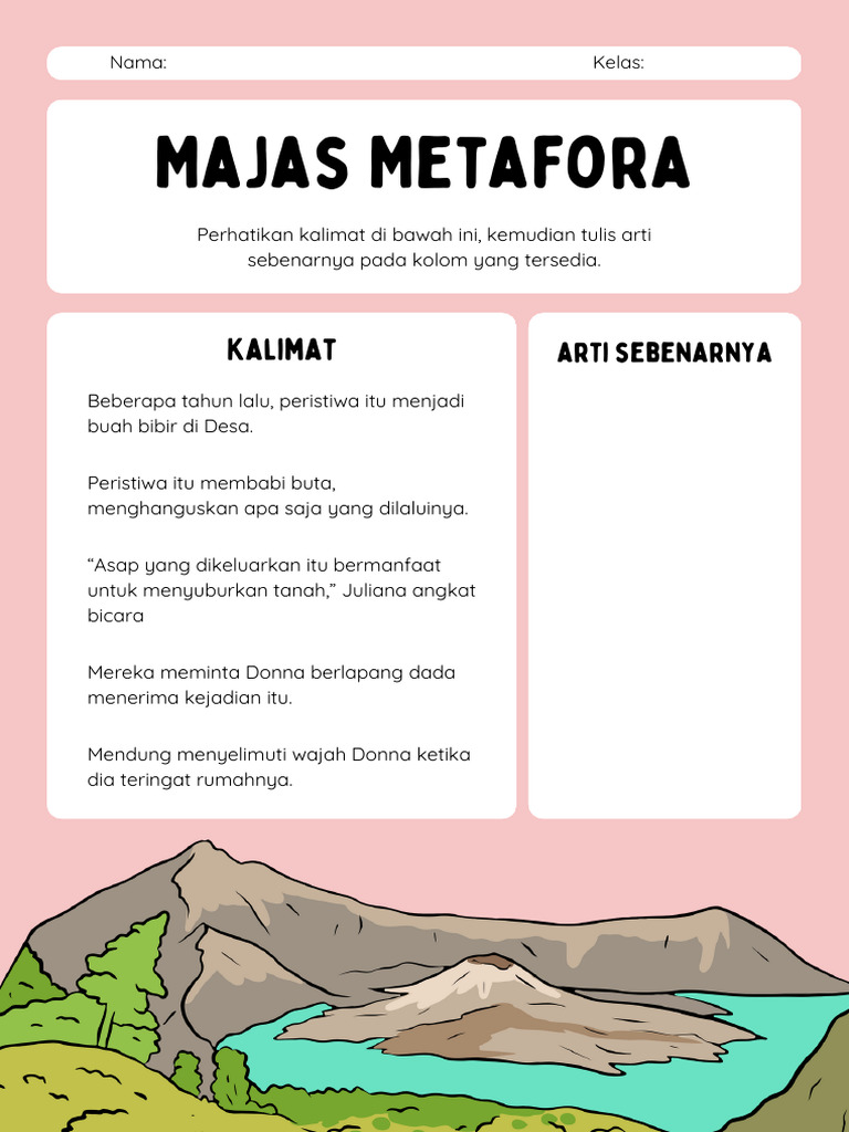 Majas Metafora Lembar Kerja Merah Muda Ilustrasi.pdf | PDF