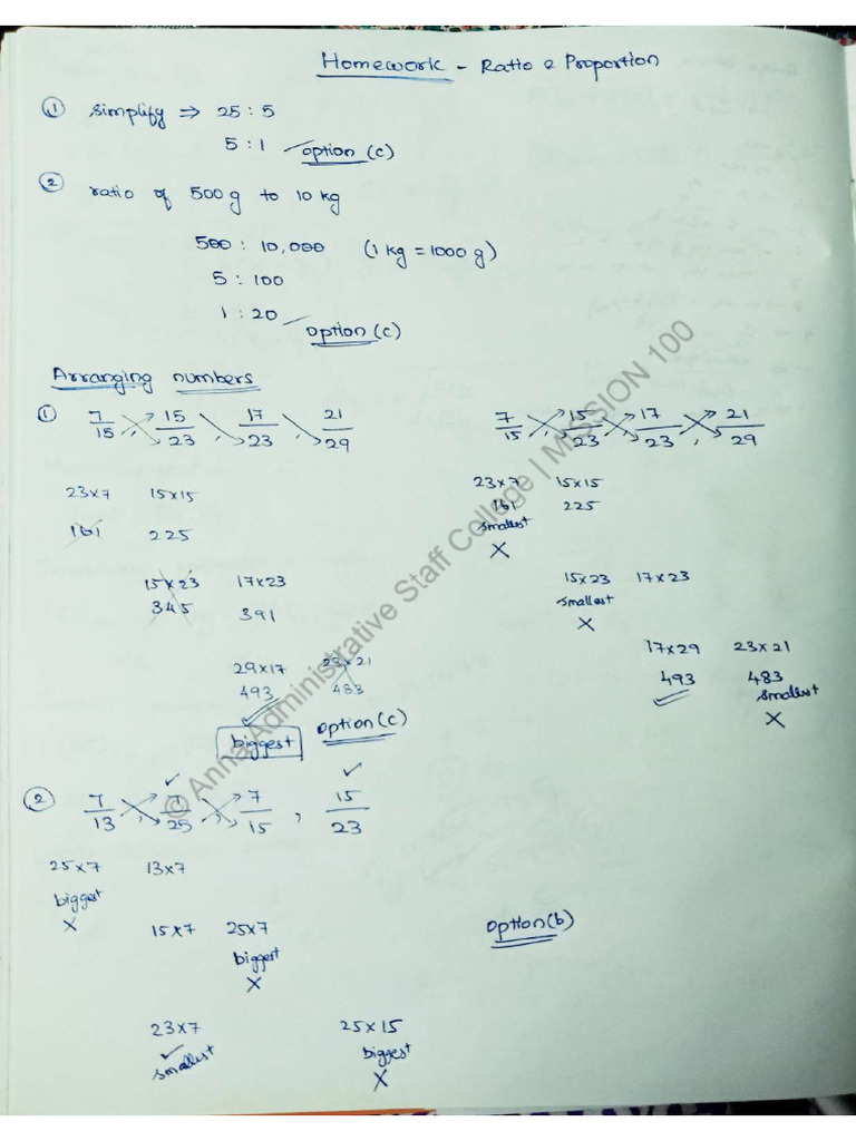 Ratio & Proportion Solved Homework | PDF