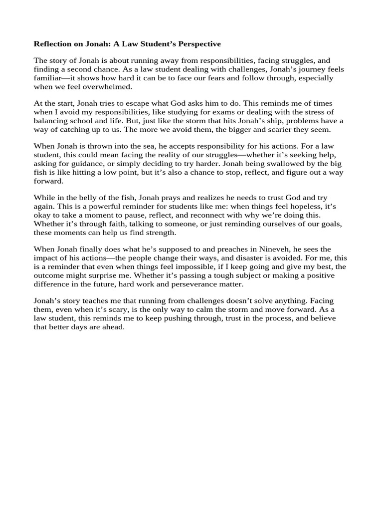 Lessons from Jonah for Law Students | PDF