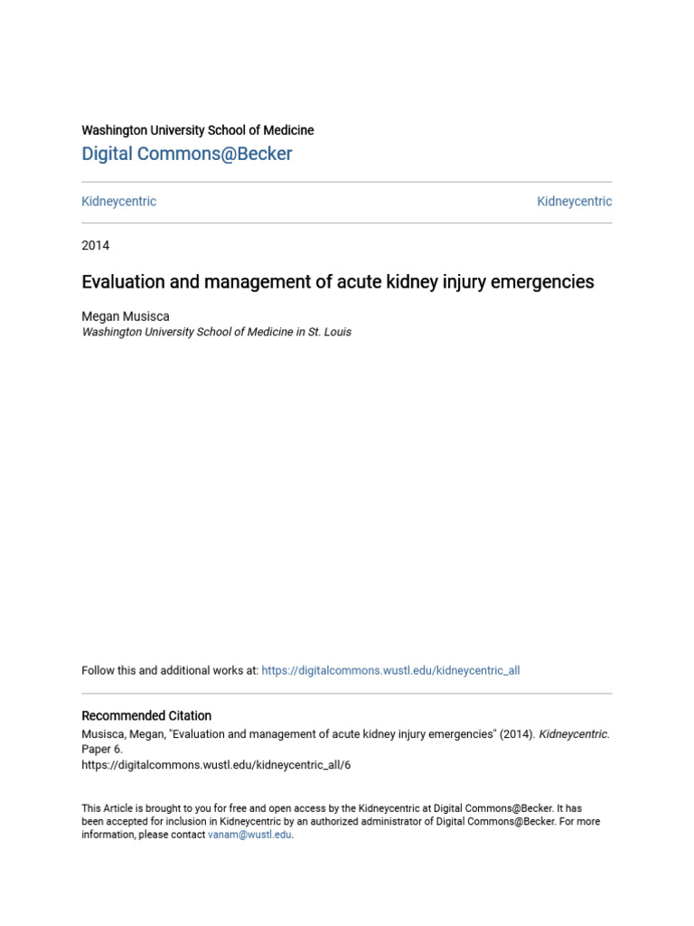 Acute Kidney Injury Emergency Management | PDF | Medical Specialties ...
