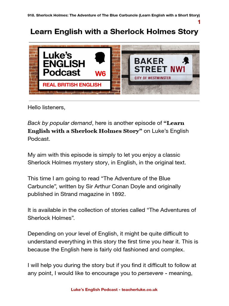 Sherlock-Holmes - The-Adventure-of-The-Blue-Carbuncle-Learn-English ...