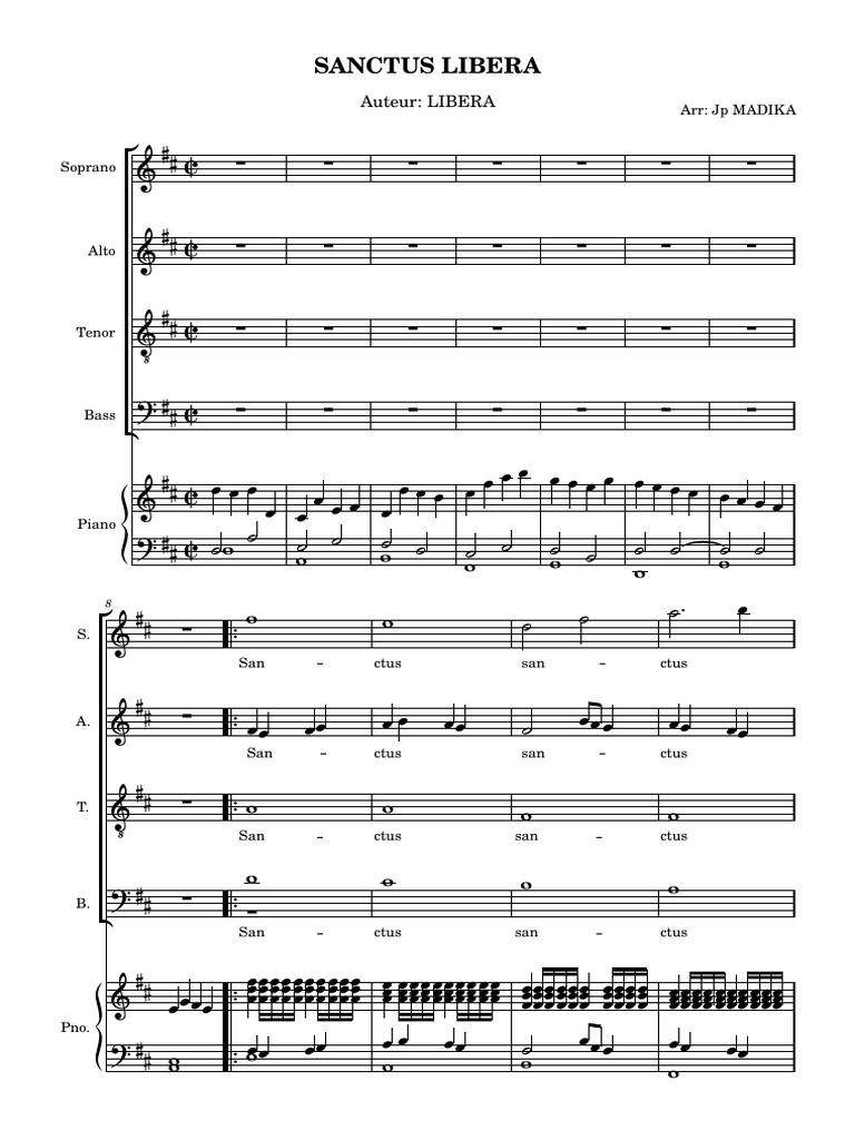 Sanctus Libera Final | PDF | Singing | Vocal Music