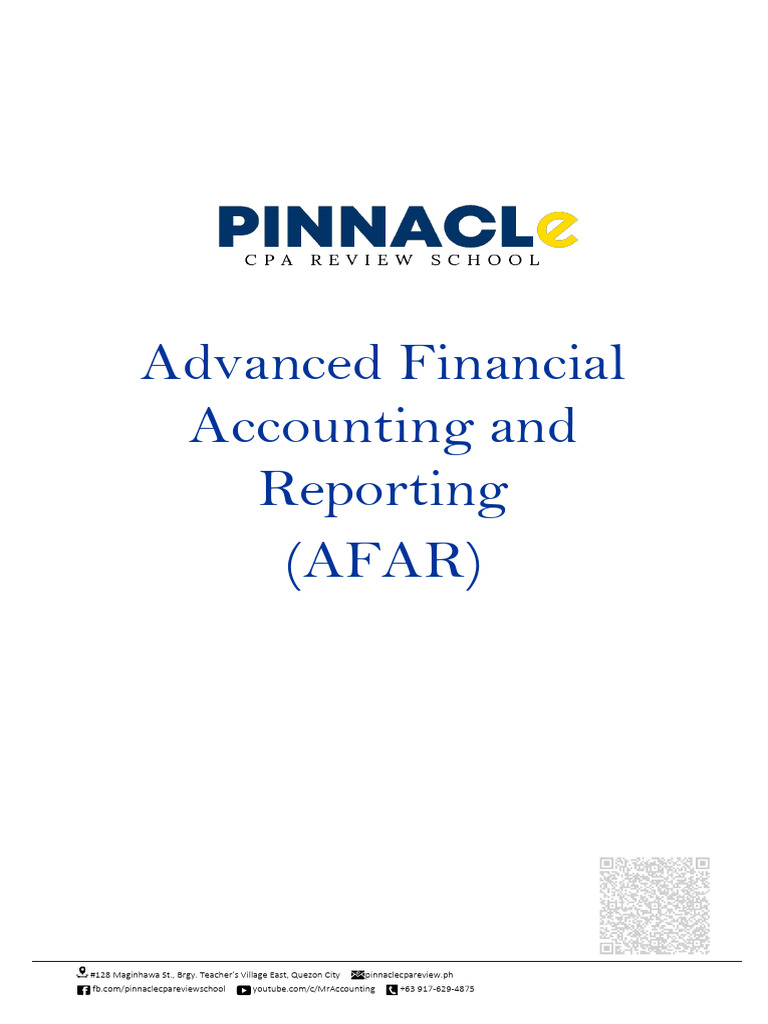 Pinnacle Handouts (May 2023) AFAR | PDF | Partnership | Debits And Credits