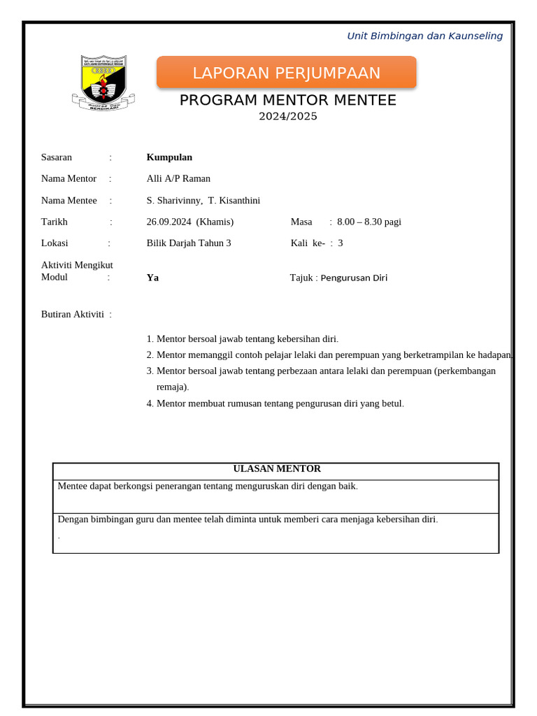 Laporan Mentor 3 | PDF