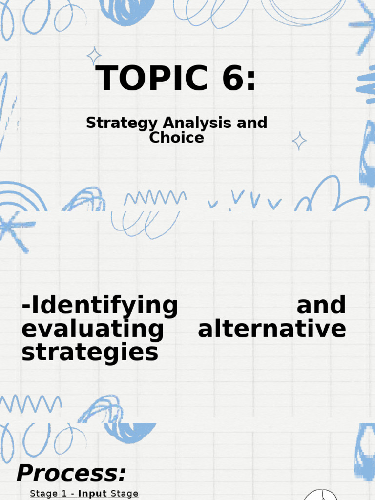 Topic 6 - Strategy Analysis and Choice | PDF