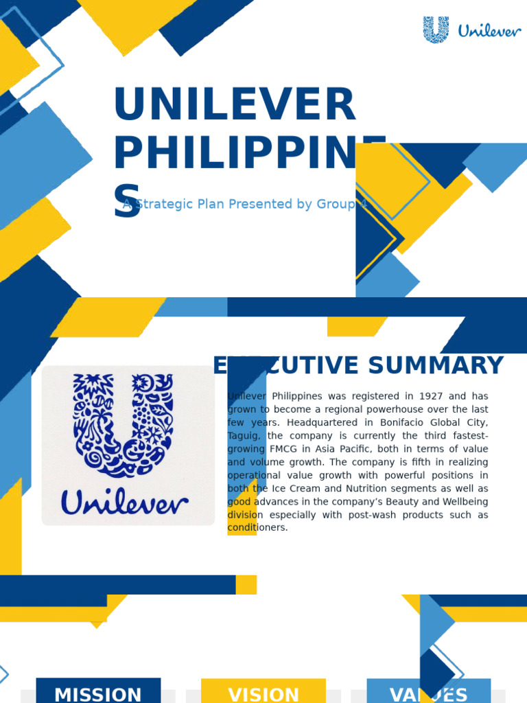 Unilever Philippines: Strategic Overview | PDF | Sustainability ...