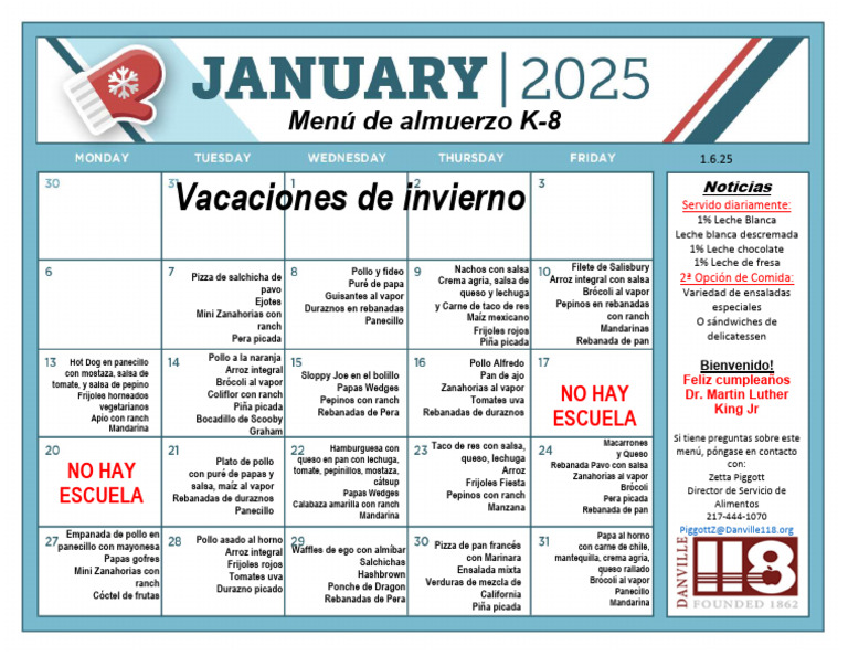 Menú Escolar K-8: Almuerzos Variados | PDF | Pancho | Cocina occidental