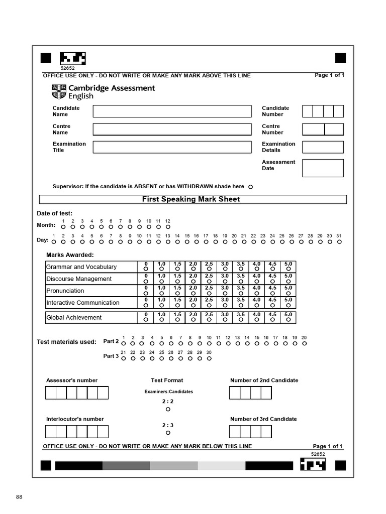 Speaking Test Assessment Sheet | PDF | Linguistics | Human Communication