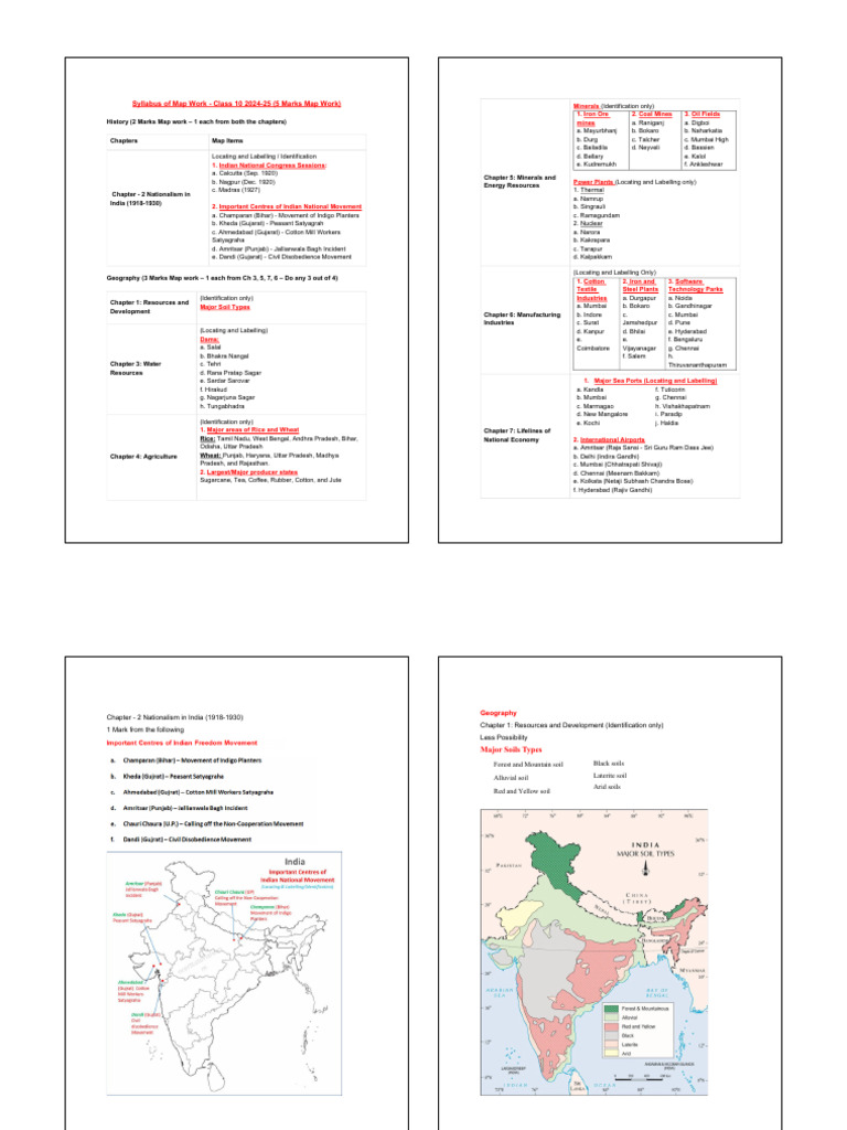 Complete Map Work SST Class 10 Converted - Organized | PDF | Gujarat