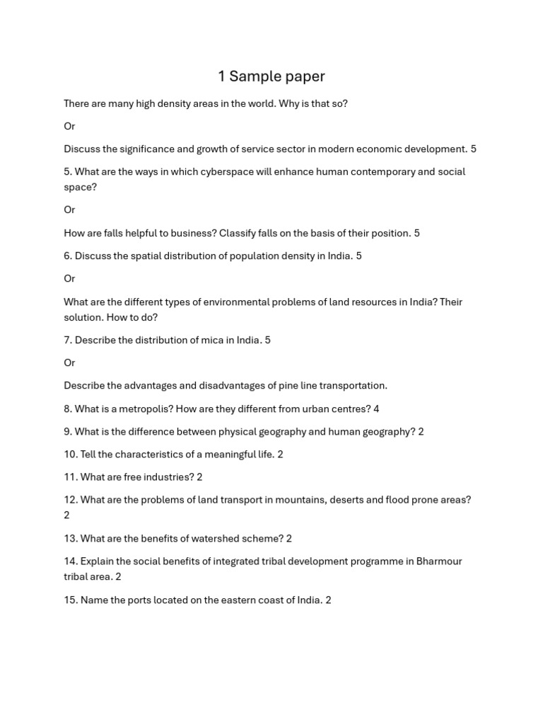 Sample Papers For 12th 2025 | PDF | Environmental Degradation ...